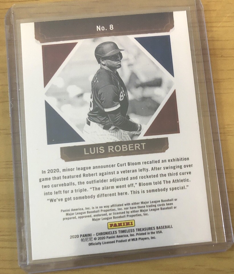 Luis Robert Rookie Card 2020 Panini Chronicles Timeless Treasures White ...
