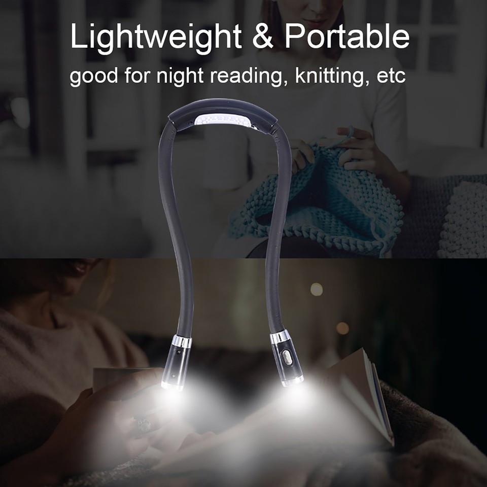 (Black) Neck Light Reading Flexible Neck Light For Knitting Crafting ...