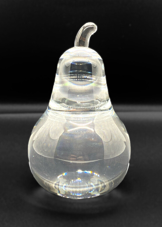 Royal Krona Sweden Folke Walving Lead Crystal Glass Art Pear Signed ...