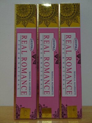 Real Romance Incense Sticks ~ Pure & Natural ~ 3 Packs x 15g ~ Deepika ...