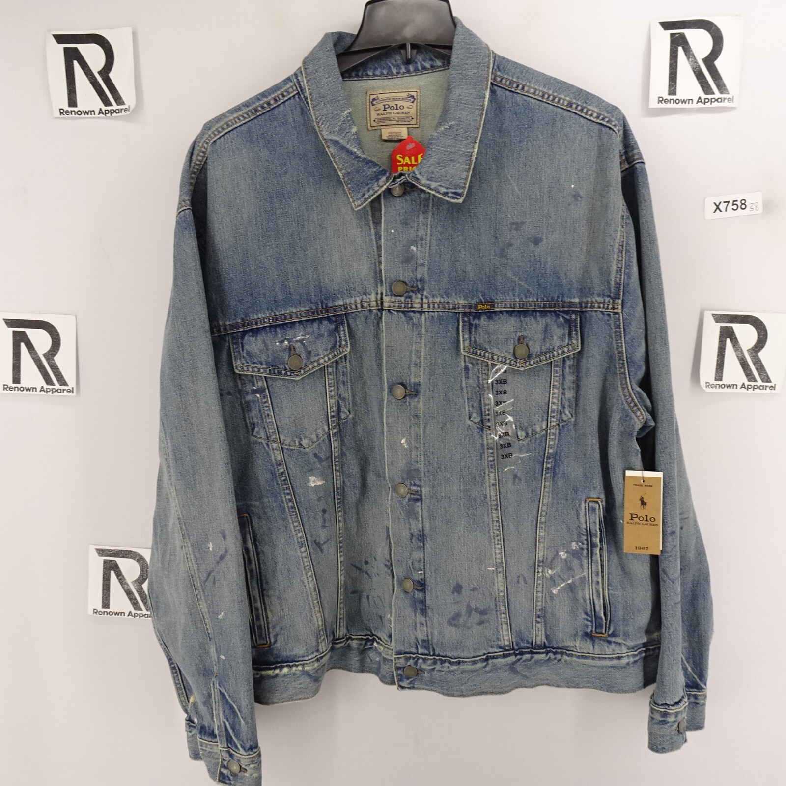 NWT Mens Polo Ralph Lauren Blue Jean Denim Trucker Jacket Size 3XB 3XL ...