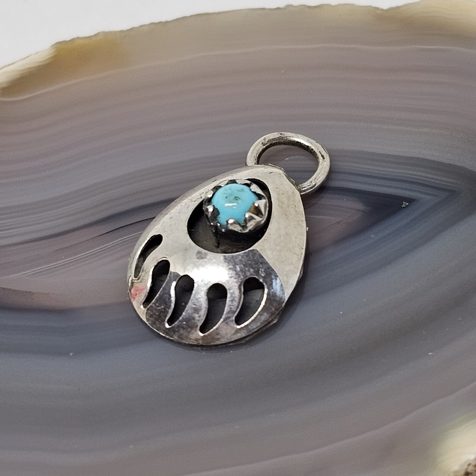 925 Sterling Silver - Native American Bear Paw Claw … - Gem