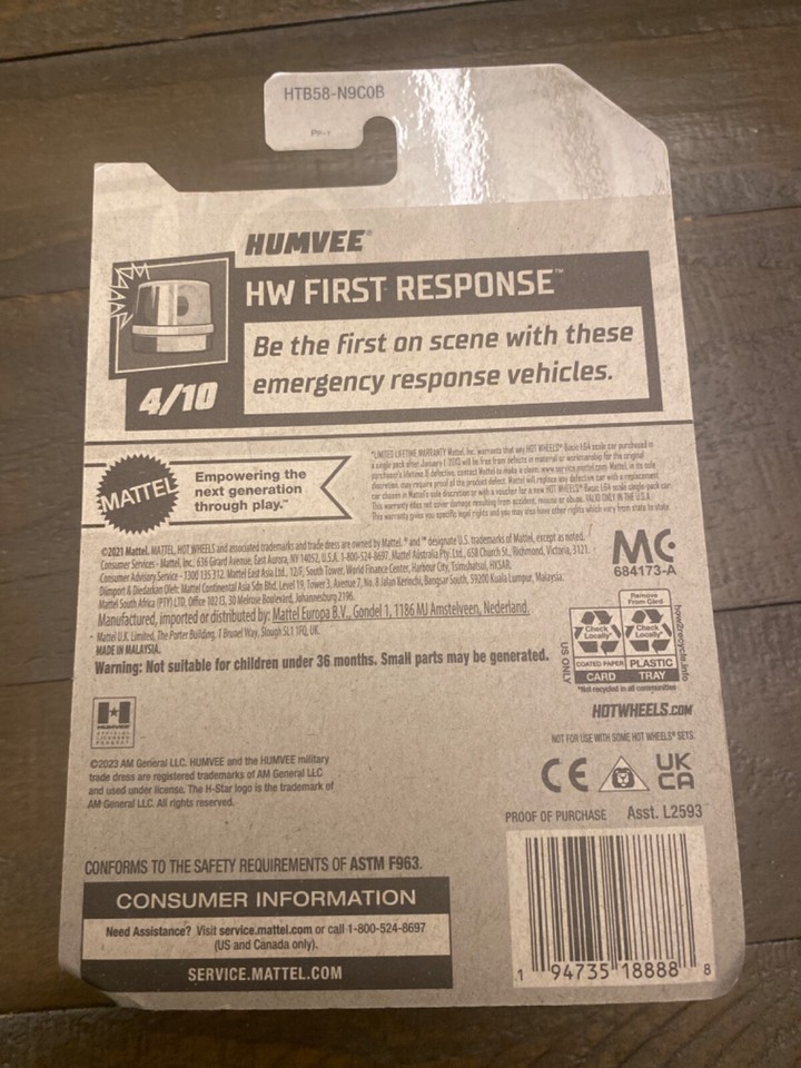 2024 Hot Wheels HW FIRST RESPONSE 4/10 Humvee 33/250 | eBay