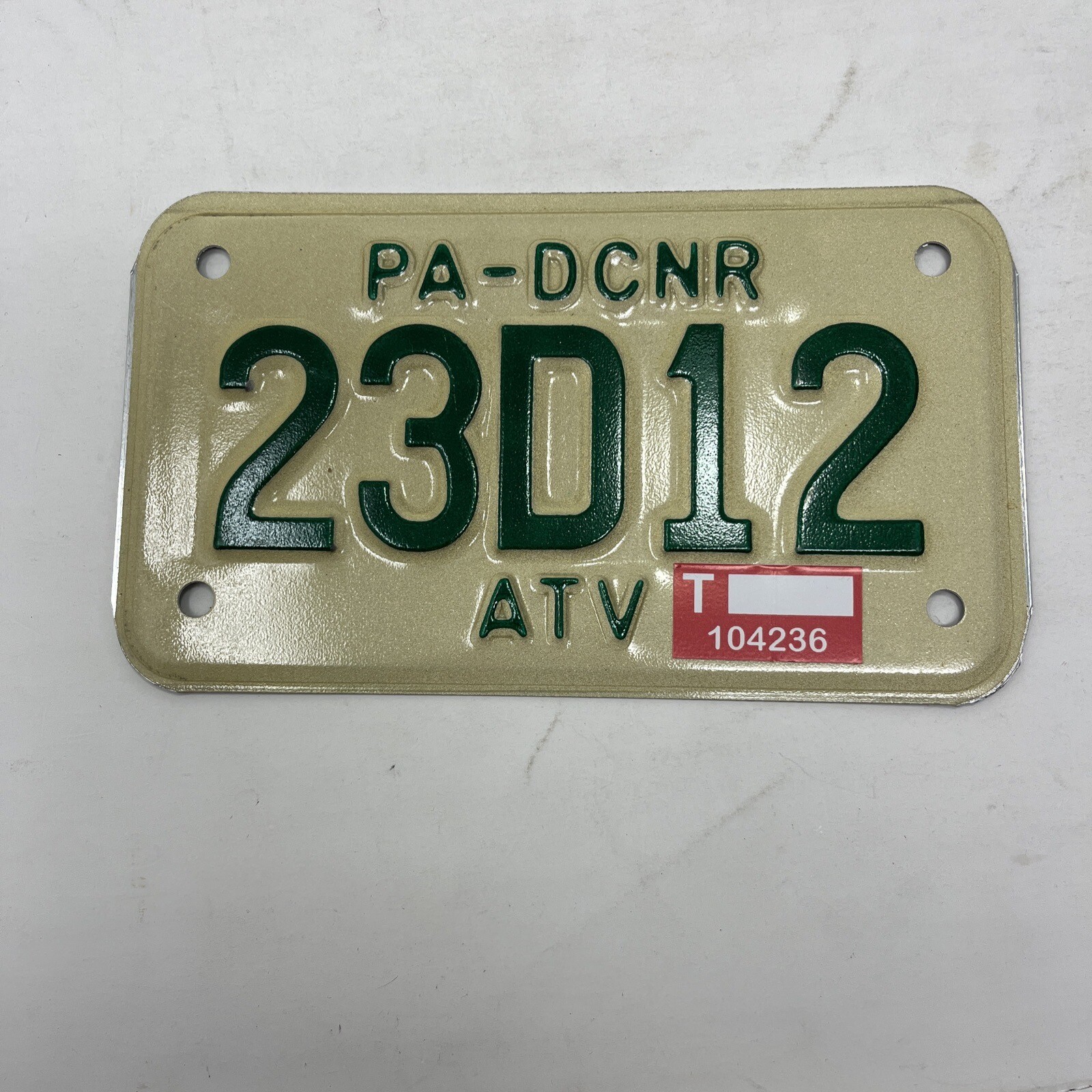 2009 ? Pennsylvania ATV License Plate ATV PA - DCNR 23D12 TAG NOS | eBay