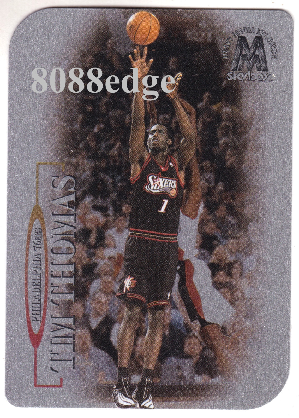1998-99 SKYBOX MOLTEN METAL XPLOSION: TIM THOMAS #130 SIXERS DIE-CUT ...