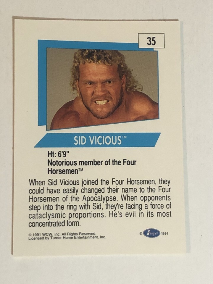Sid Vicious WCW Trading Card World Championship Wrestling 1991 #35 | eBay