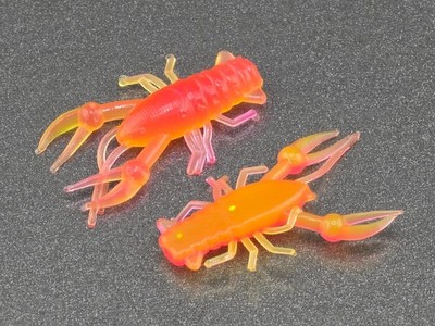 (30) 1" MINI CRAW "Sunset" Crappie Panfish Jig Crawfish Soft Plastic | eBay