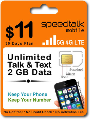 Prepaid Cell Phone SIM Card for Smart Phones & Cellphones | $11 Monthly ...