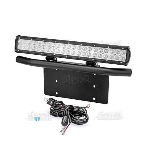 LED Light Bar Bull Bar Bumper License Plate Bracket Wire Kit For Honda ...