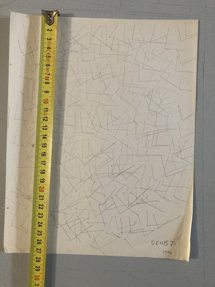 Jacques GERMAIN 1954 Signed Pencil Drawing Geometric Abstract 1950 ...