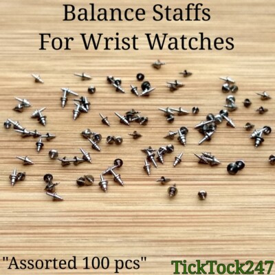 WRIST WATCH BALANCE STAFFS [COLOUR SILVER} vintage watch repair/spare ...