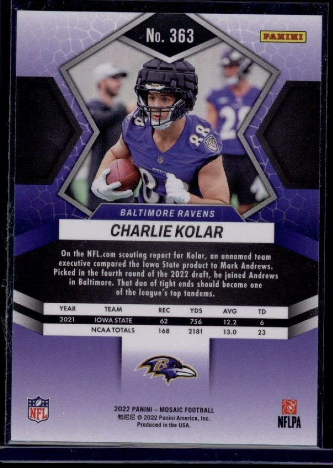 2022 Panini Mosaic #363 Charlie Kolar Near mint or better | eBay