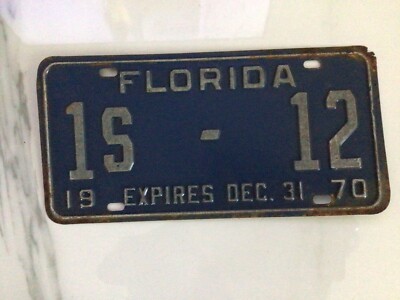 Florida License Plate 1970 Miami 1S-12 | eBay