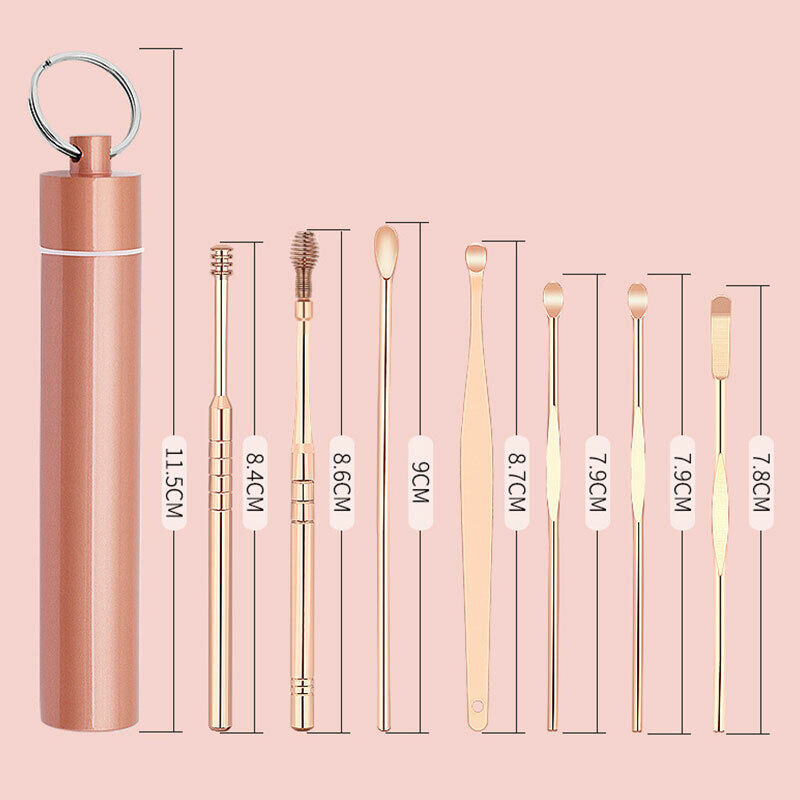 7PCS Innovative Spring Ear Wax Cleaner Tool Set Ear Pick Ear Wax ...