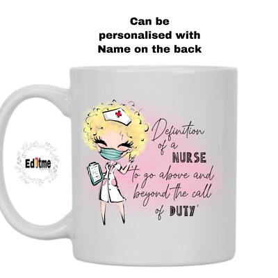 Personalised Nurse Coffee Mug Add Any NAME Ideal Novelty Gift For RN Nurse | eBay UK