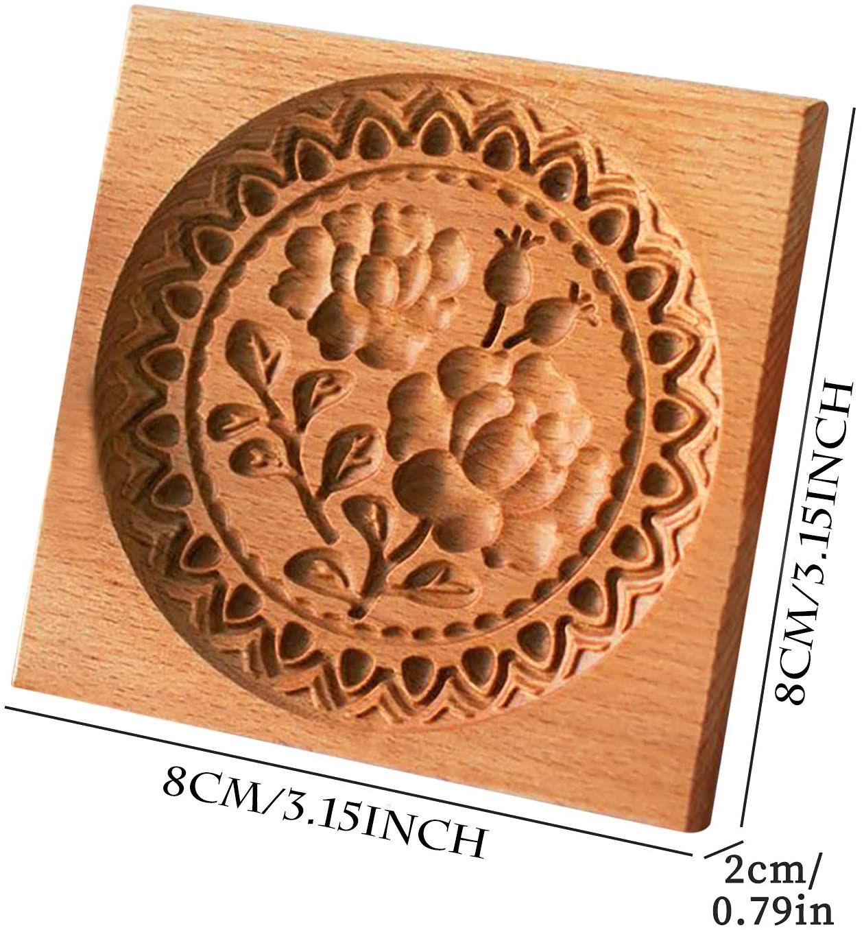 Shortbread Mold Carved Wooden Gingerbread Cookie Mold Cookie Cutter ...