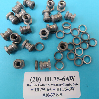#10-32 Self-Aligning Hi-Lok S.S. Collar Nut & Washer Combo HL75-6AW ...