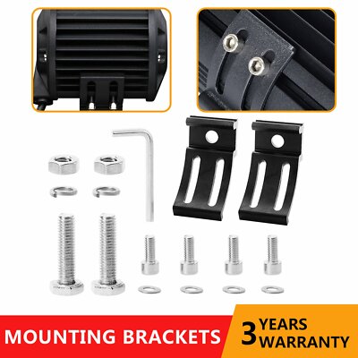 2Pcs Universal Mounting Brackets Mount Rotating For LED Work Light Bar ...