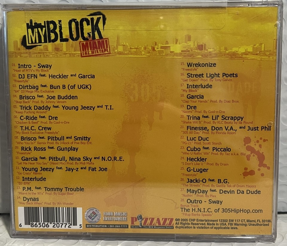 My Block: Miami The Mixtape [Audio CD, 686506207725] DJ EFN & Sway ...