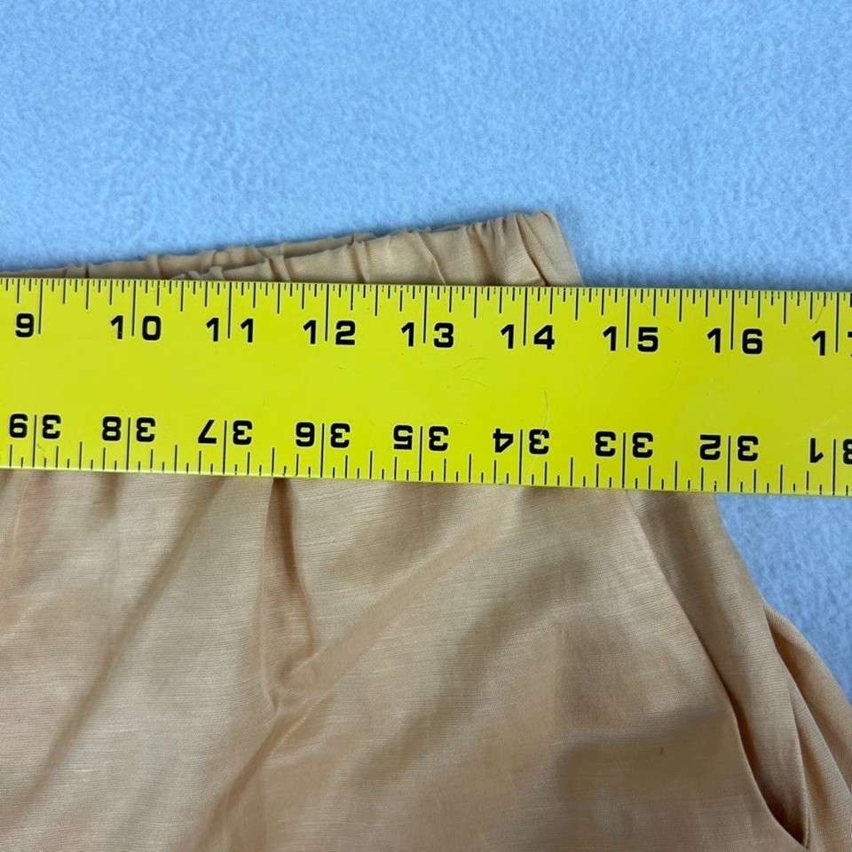 Zara Shorts Women's Large Yellow Slash Pocket Lingerie Linen Cotton ...