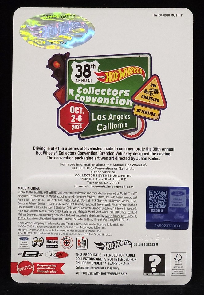 Hot Wheels 32 1932 Ford So Cal Hot Rod 2024 Collectors Convention Car ...
