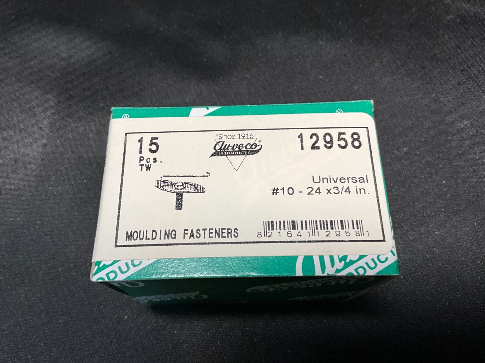 Auveco 12958 Universal Moulding Fasteners #10-24 x 3/4" Bolt, 1/2 ...