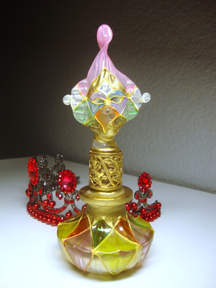 Unique Multicolored Harlequin Perfume Bottle - Harlequin Mask Cap | eBay