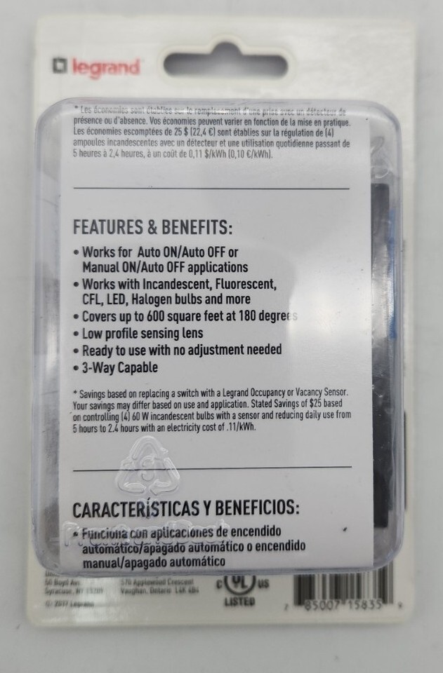 Legrand Occupancy Sensor Universal Motion Sensor Occupancy Sensor ...
