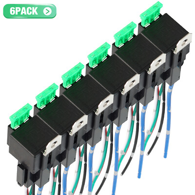 12V Fuse Switch Relay 6 Pack Harness Set 5 Pin Relays 16 AWG SPST ...