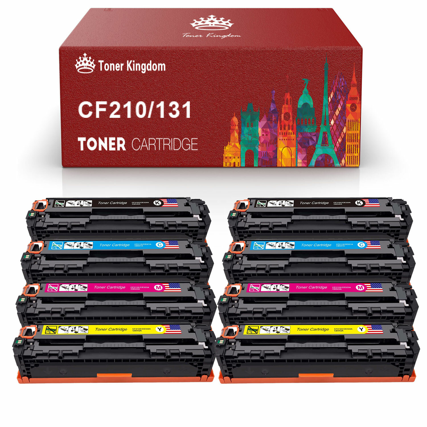 Multi Pack Toner Cartridges Lot Compatible for HP CB540A CE320A CF210A ...