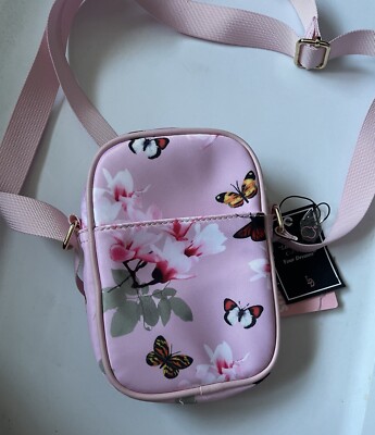 LD Crossbody Handbag Phone Purse Graffiti Graphics Print Pink | eBay
