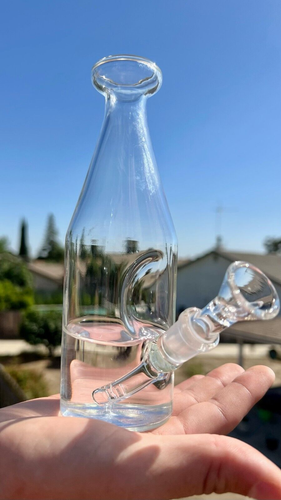 7.5 Inch Sake Bottle Glass Water Pipe Bong Tobacco Hookah Clear with ...