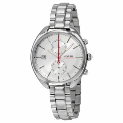 New Fossil Women CH2975 Chronograph Dial Stainless Silver Band Dress Watch | eBay Australia