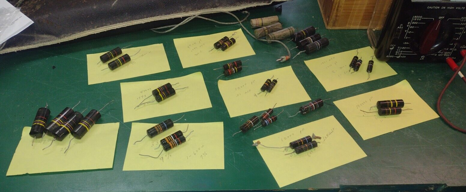 Lot of 2 Vintage Bumble Bee Capacitors Guitar Amp Tone Caps .016 mfd ...