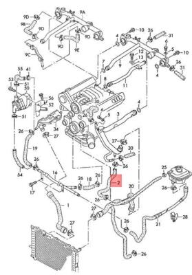 Genuine Volkswagen Coolant Hose NOS Audi A6 Avant S6 quattro Passat ...