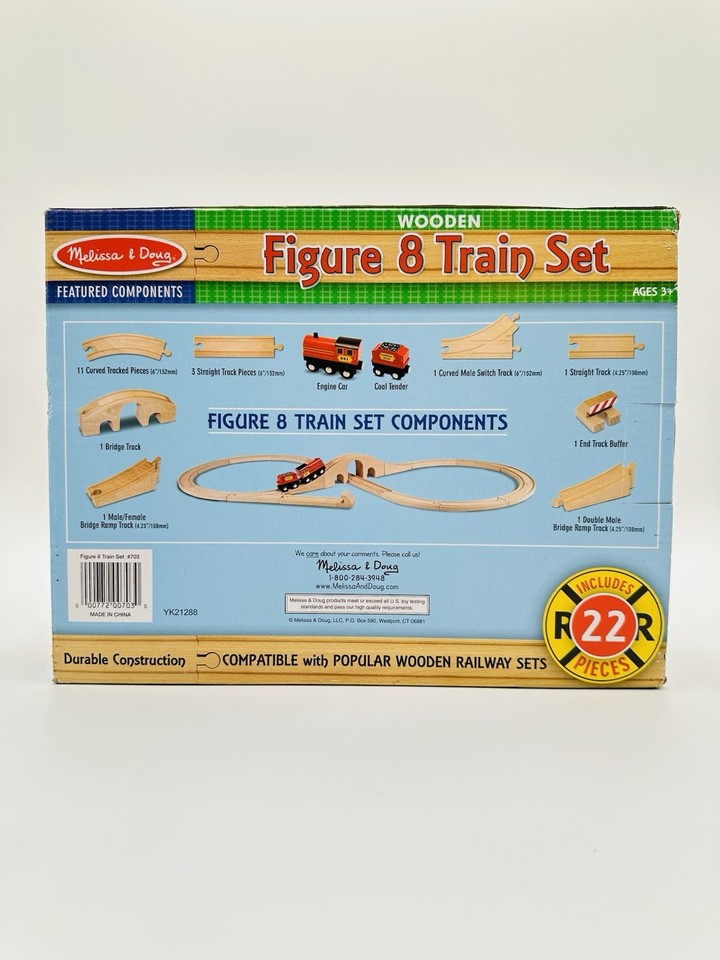 Melissa & Doug Wooden Figure 8 Train Set 22 Pieces Complete Set | eBay
