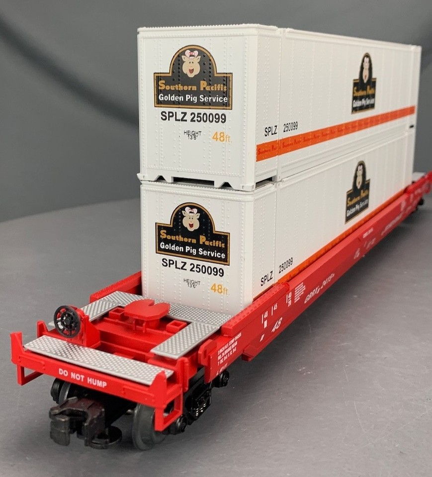 O Gauge MTH GBRX Husky Stack Car #2415 W/Two SP Containers NIB! O2947 ...