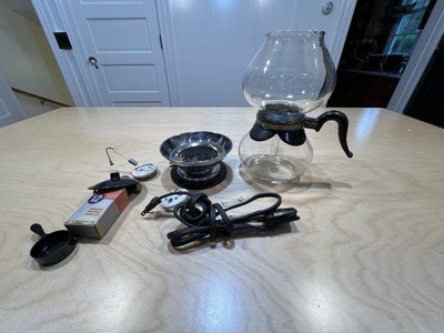 Vintage Silex Vacuum Pyrex Glass Coffee Maker Pot Double Bubble 8 Cup ...