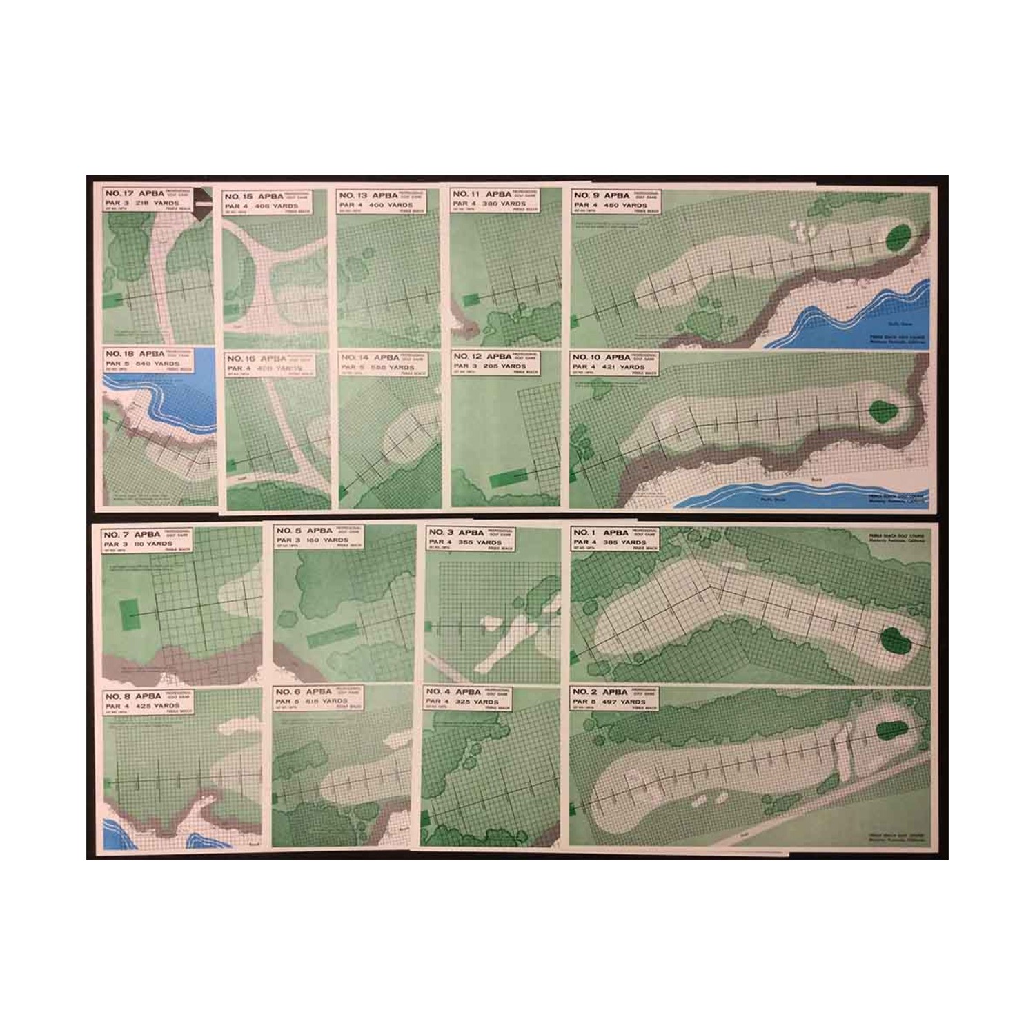 APBA Board Games APBA Golf - "Pebble Beach" Pebble Beach Course Bag VG+ ...