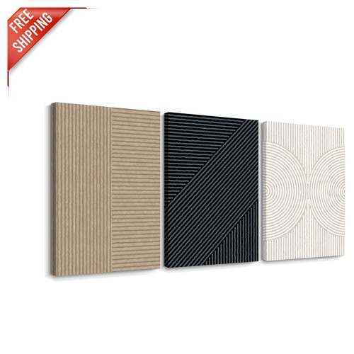 Elegant Modern Abstract Canvas Wall Art Set - 16x24 Inch Framed Prints ...
