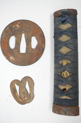 Wakizashi Schwert-Griff mit Tsuba & Seppa Antik Original aus Japan ...