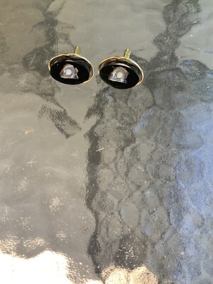 Vintage Swank Black Oyster Shells With Pearl In Lucite Cufflinks | eBay