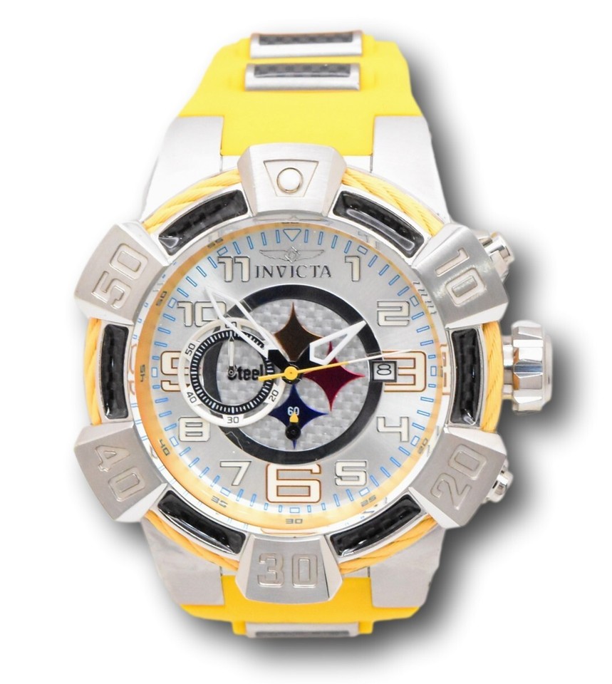 Invicta NFL Pittsburgh Steelers Men's 52mm Carbon Fiber Chronograph ...