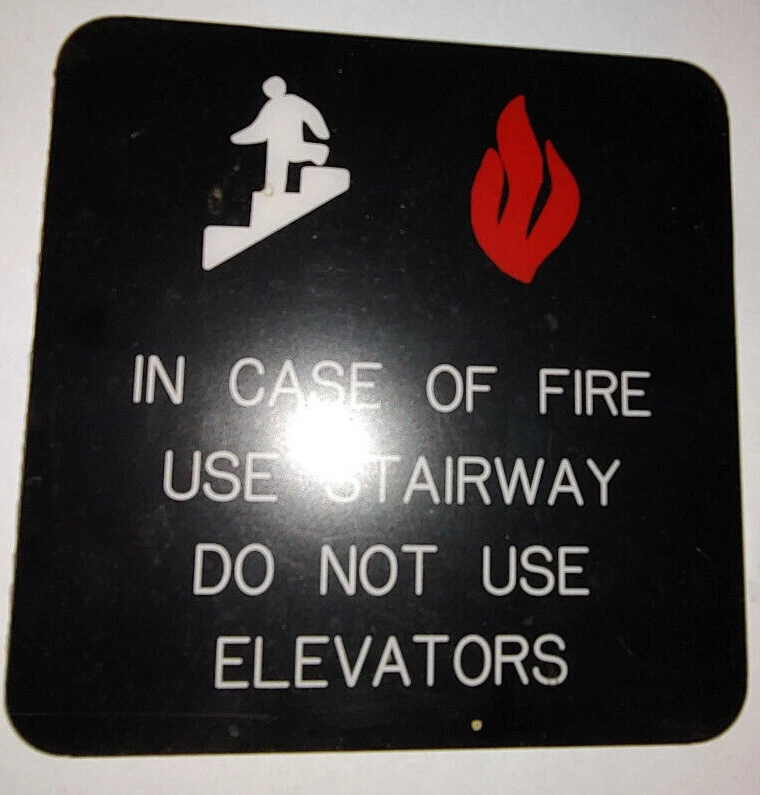Elevator Fire Sign