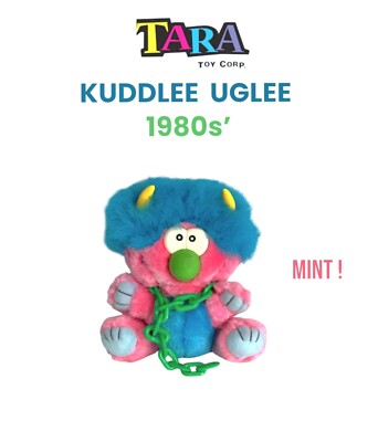 Vintage Kuddlee Uglee My Pet Monster 6" Plush w/Chain 1980s By Tara ...