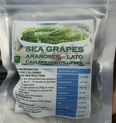 Sea grapes Ararosep Lato (100g) Dehydrated | eBay UK