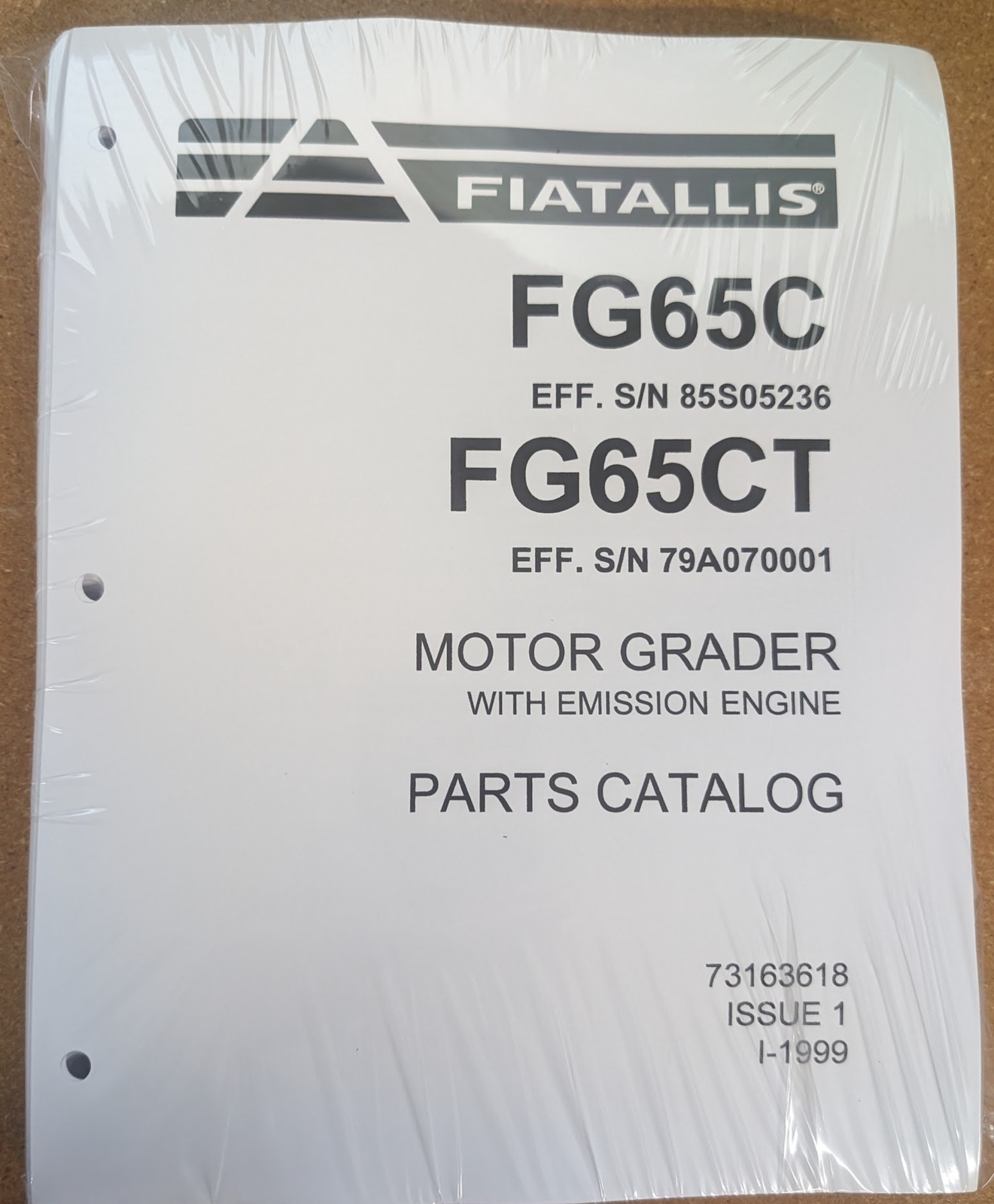 FIAT Allis Fg65c Fg65ct Motor Grader Owners Parts and Service Manuals ...