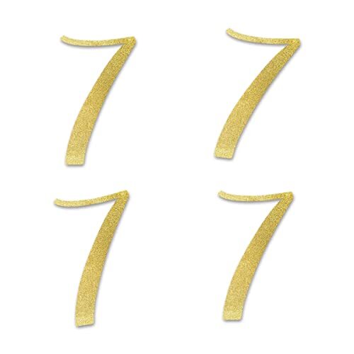Gold Glitter 7 Cut-Out Numbers 7th Birthday Party Anniversary ...