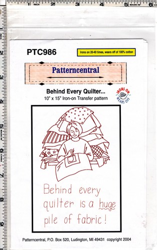 "Behind Every Quilter..." Patterncentral Iron-on Transfer Embroidery ...