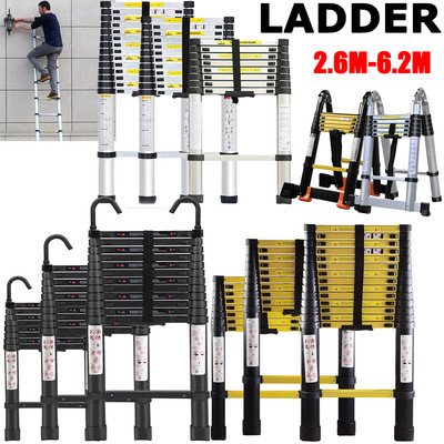 2.6M-6.2M Aluminium Telescopic Ladder Extendable Folding Ladders Multi ...